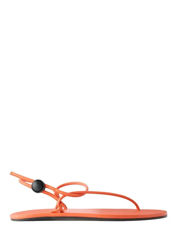 JAMIE HALLER String Theory Leather Thong Sandals - Orange