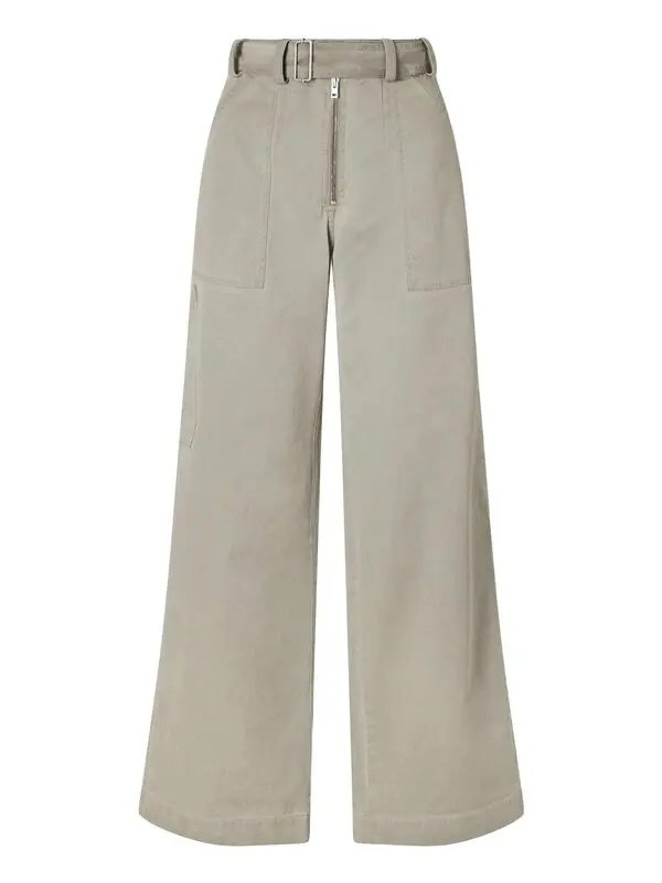 Acne Studios Belted Cotton-blend Gabardine Wide-leg Pants - Beige