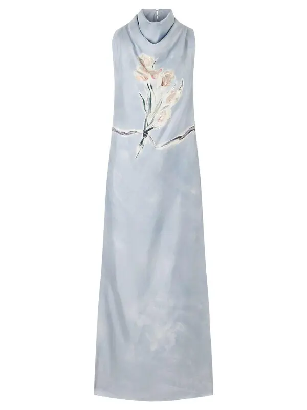 Altuzarra Noori Floral-print Silk Maxi Dress - Sky Blue