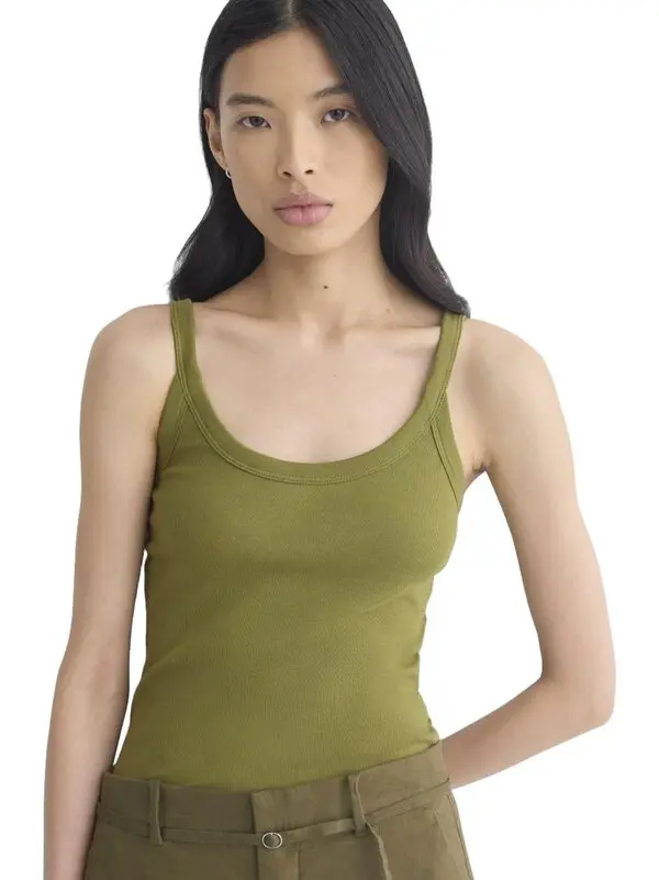 Everlane Soft Stretch Ribbed Cotton Tank Top - Mayfly