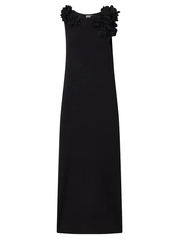 Altuzarra Floral Appliquéd Jersey Maxi Dress - Black