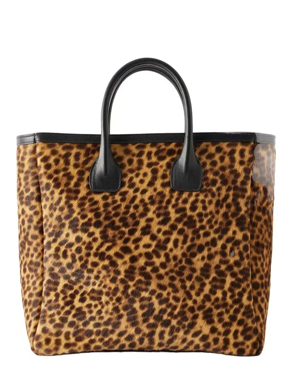NILI LOTAN Freddie Calf Hair Tote - Leopard Print