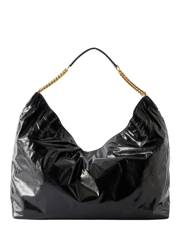 Saint Laurent Hortense Leather Shoulder Bag - Black