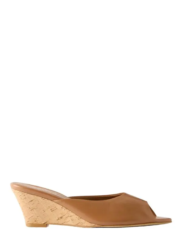 JAMIE HALLER Leather Wedge Platform Sandals - Brown