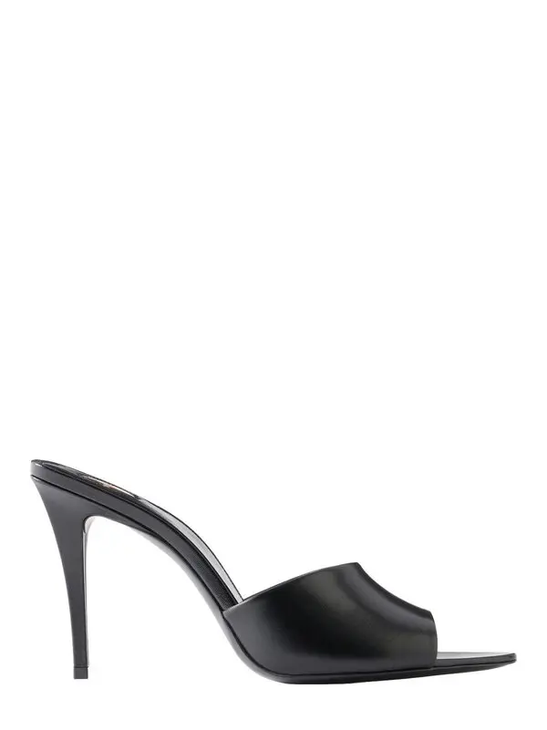 Saint Laurent Romy Leather Mules - Black