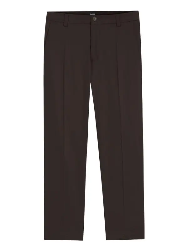 BOSS Straight-fit Stretch Twill Trousers - Dark Brown