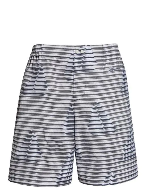 Jacquemus Caleçon Cotton Jacquard Shorts - Jacquard Boat Navy/white
