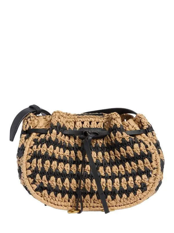 Rag & Bone River Raffia Crossbody Bag - Black Mult