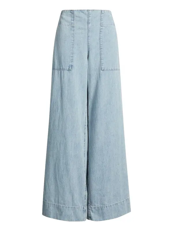 Free People Breezy Pull-on Wide-leg Jeans - Dusk