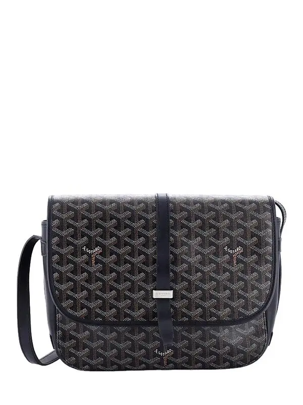 Goyard Mm Belvedere Ii Messenger Bag Coated Canvas - Black