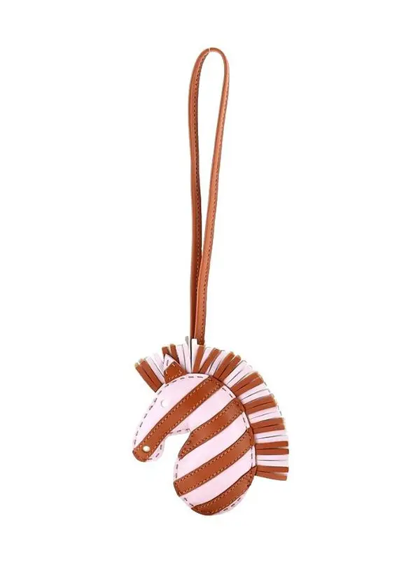 Hermès Geegee Savannah Bag Charm Leather - Brown/ Brown/ Pink