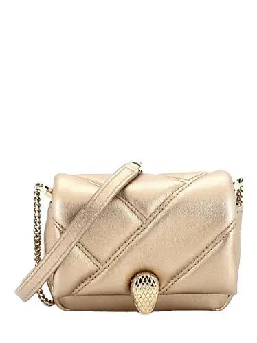 BVLGARI Micro Serpenti Cabochon Shoulder Bag Diagonal Quilted Leather - Gold