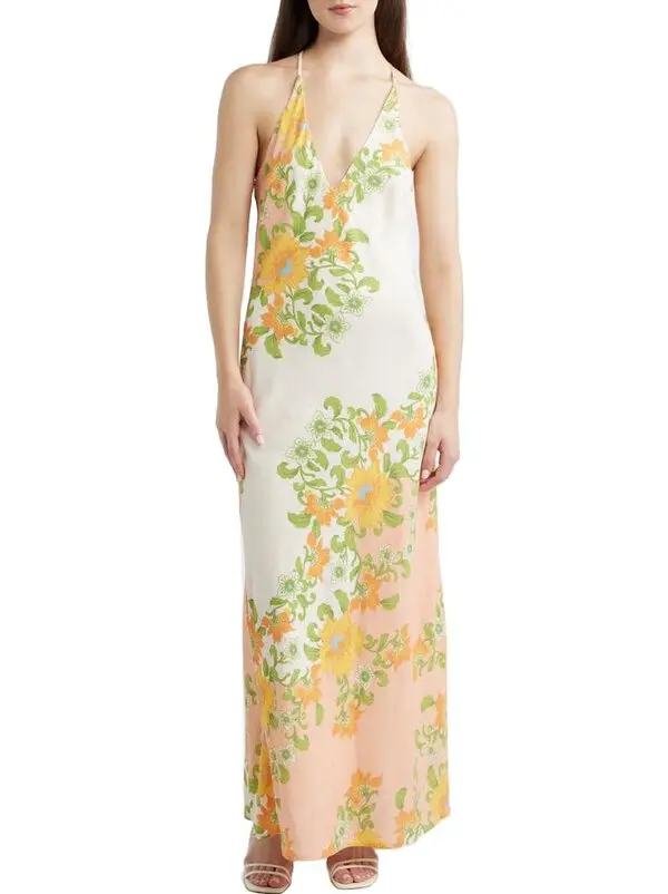 PETAL & PUP Floral Racerback Maxi Dress - Spring Floral