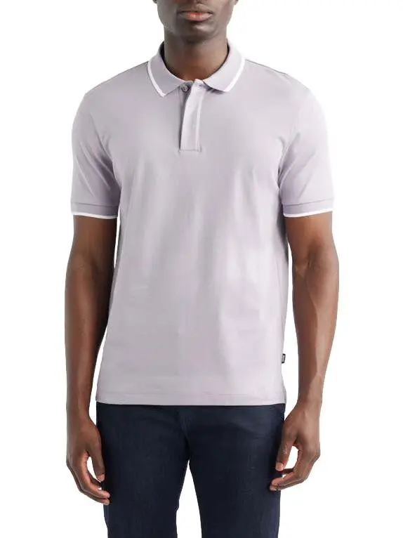 BOSS Parlay Tipped Cotton Polo - Light/pastel Purple