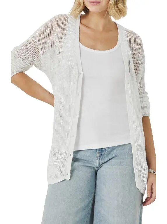 Splendid Yasmine Cotton And Linen Cardigan - White
