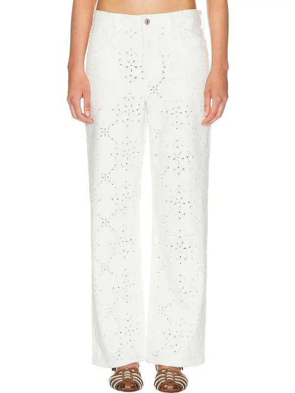 Citizens Of Humanity Lindz Easy Straight Jeans With Eyelet Design - Blanc