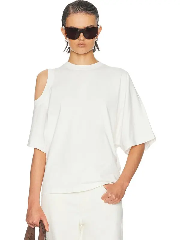 AGOLDE Shoulder Cut-out T-shirt - White Ash