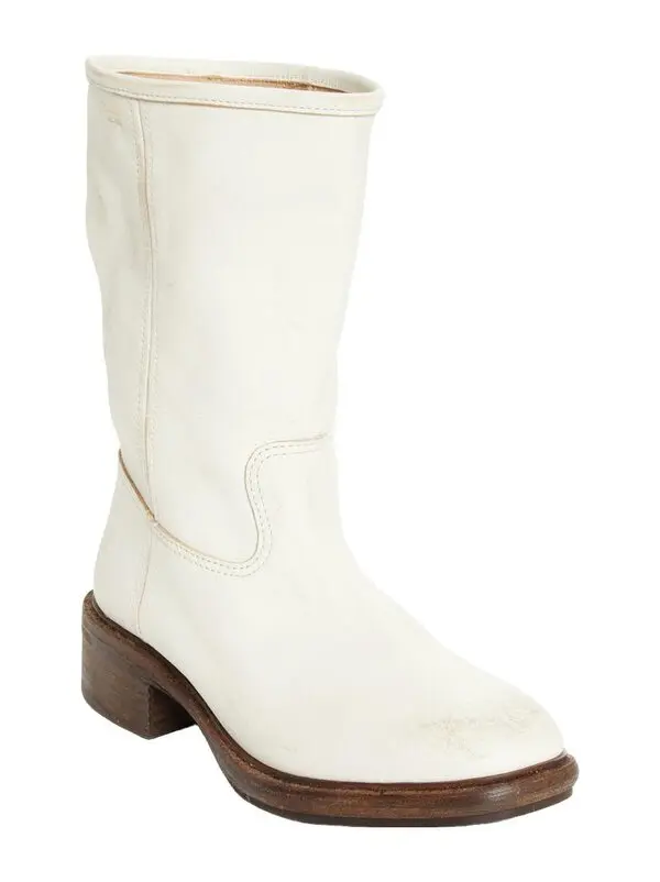 Prada Leather Pull-on Boots - Talco