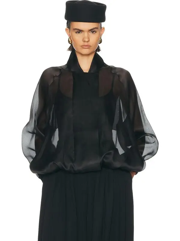 SEV Silk Bomber Jacket - Black