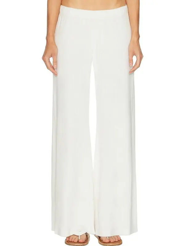 Suzie Kondi Lito Low Rise Terry Flare Pant - Ivory