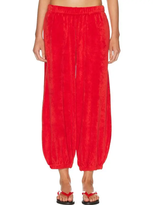 Suzie Kondi Terry Pocket Pant - Cherry