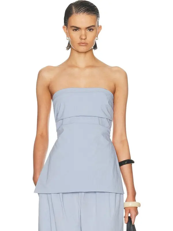 ST. AGNI Strapless Tie Back Top - Sky