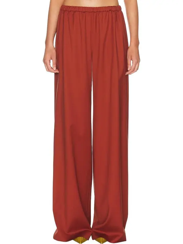 SEV Wide Leg Fluid Pant In Rust - Terracotta