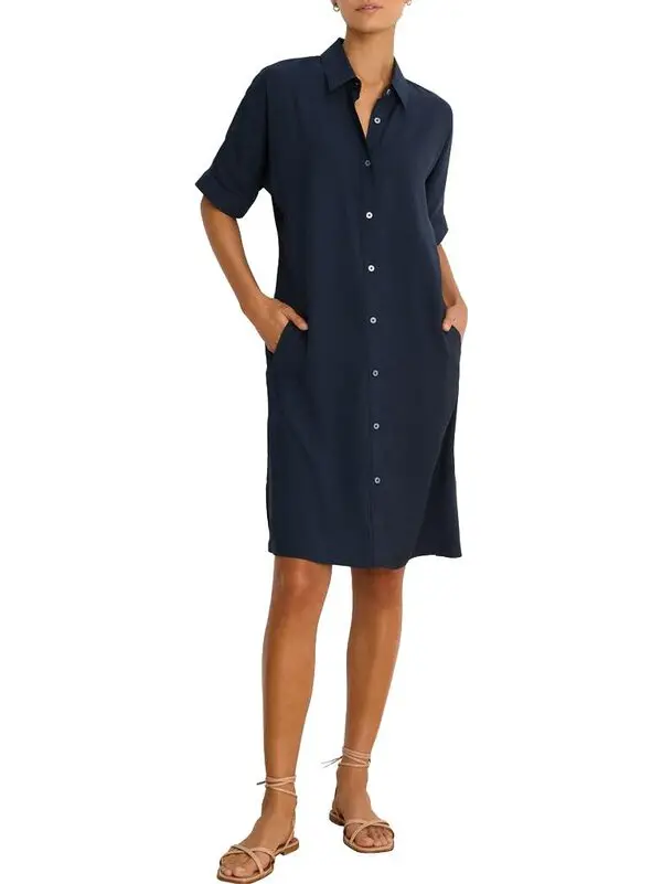 NIC+ZOE Devon Button-up Dress - Dark Indigo