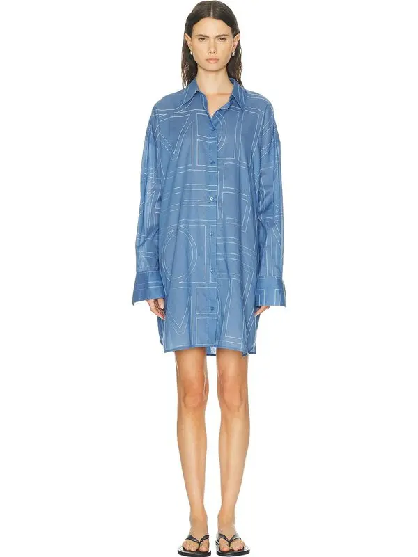 TOTEME Blue Poplin Shirt Dress - Cobalt