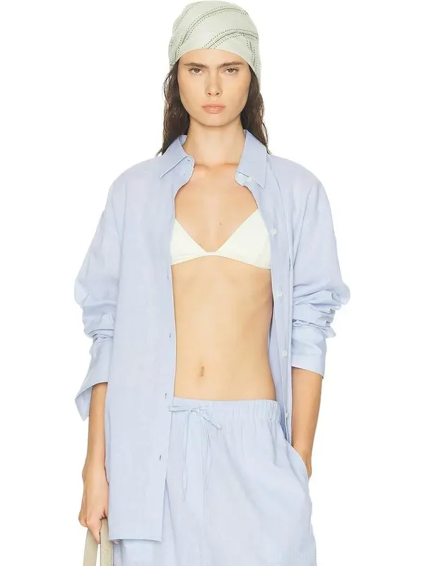 TOTEME Oversized Linen Shirt - Sky