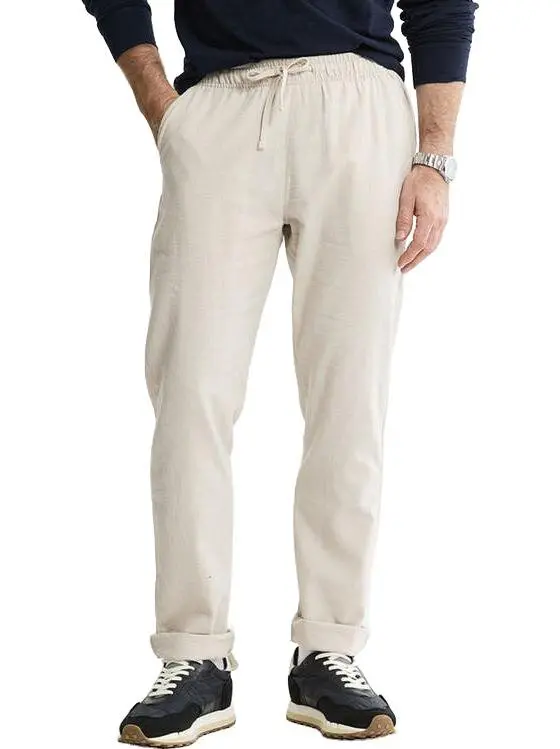JACHS Linen Blend Drawstring Pants - Stone