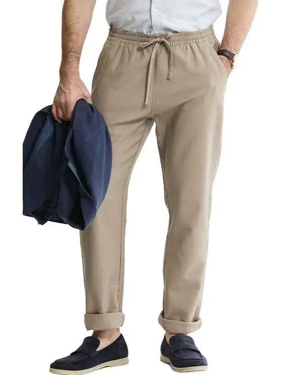 JACHS Cotton Twill Drawstring Pants - Cappuccino