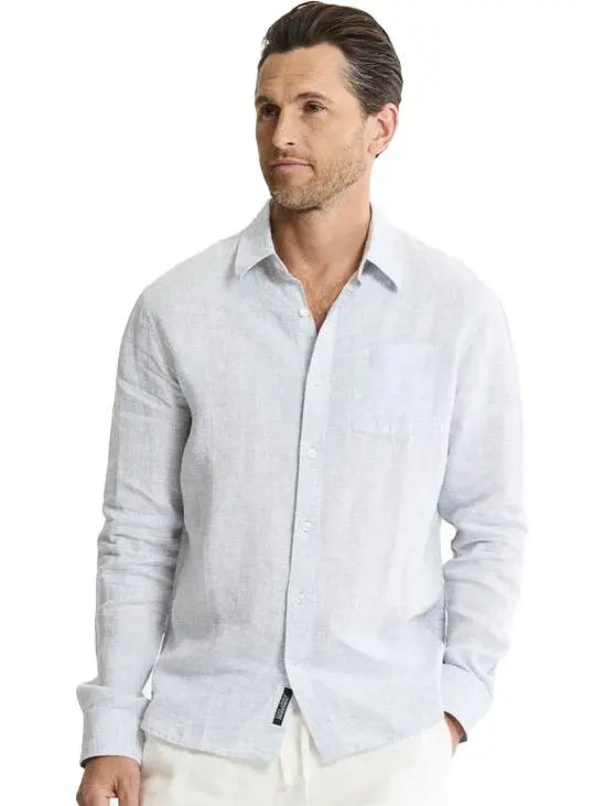 JACHS Linen Button-down Shirt - Grey