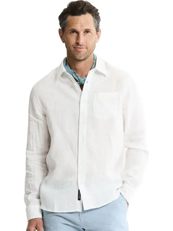 JACHS Linen Button-down Shirt - White