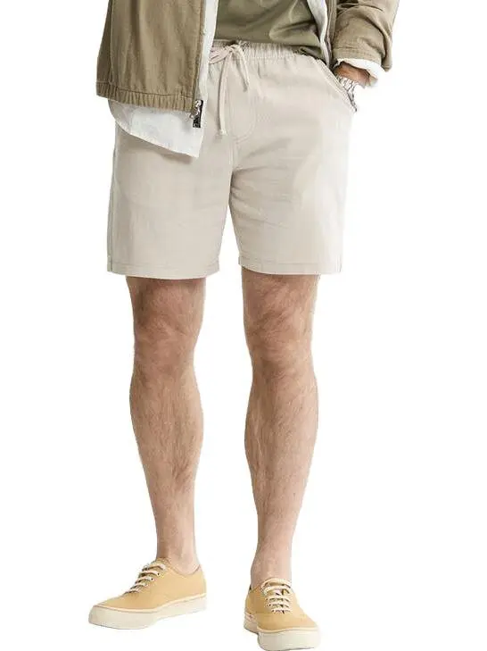 JACHS Linen Blend Drawstring Shorts - Stone