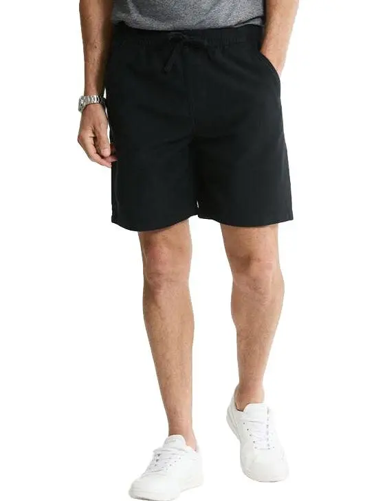 JACHS Cotton Twill Drawstring Shorts - Black