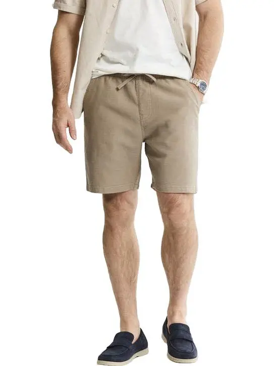 JACHS Cotton Twill Drawstring Shorts - Cappuccino