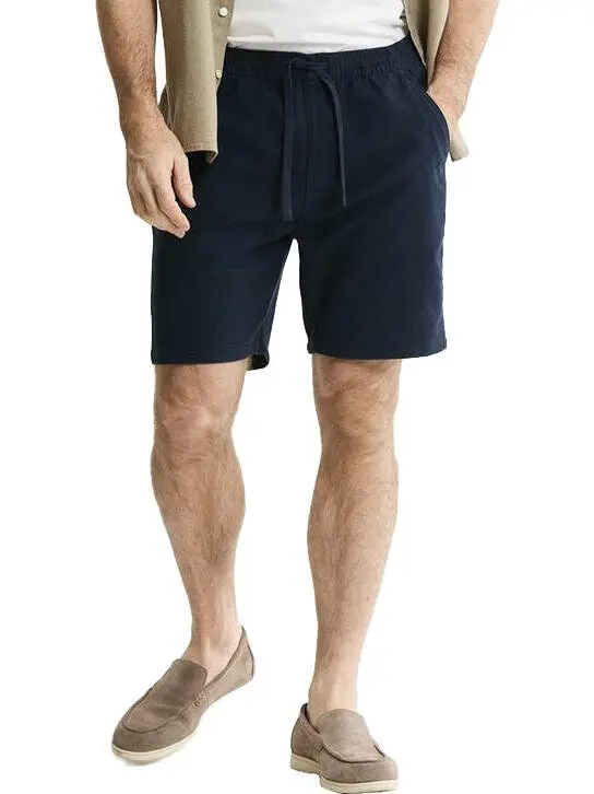 JACHS Cotton Twill Drawstring Shorts - Navy