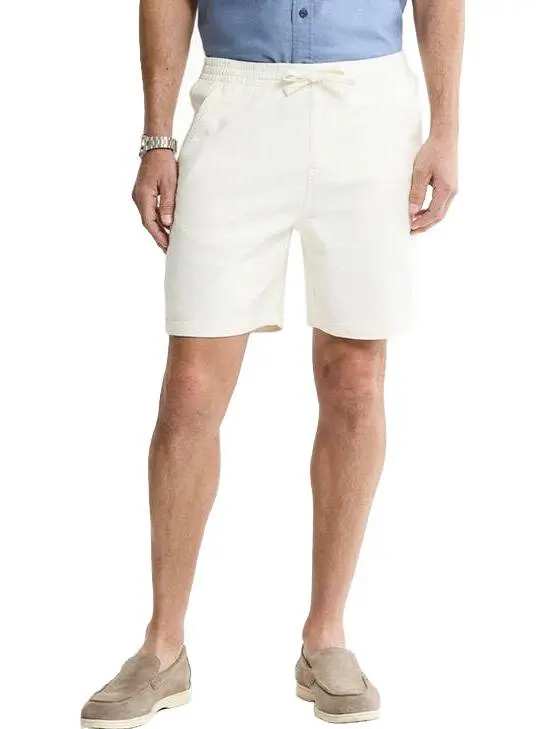 JACHS Cotton Twill Drawstring Shorts - White