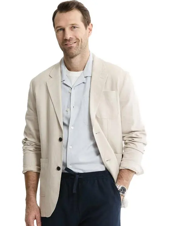JACHS Linen Blend Blazer - Stone