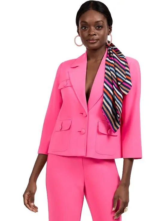 Trina Turk Bicocca Patch Pocket Cropped Jacket - Magenta Milano