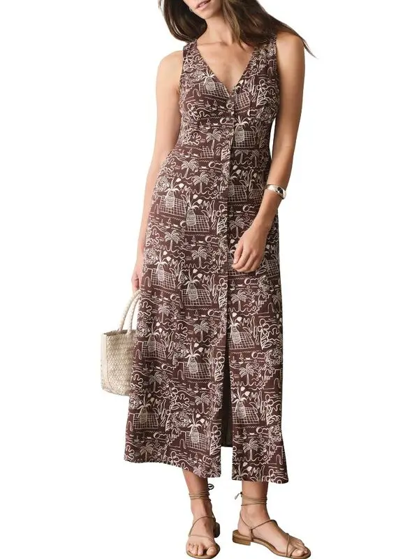 Marine Layer Camila Print Sleeveless Maxi Dress - Flores Print