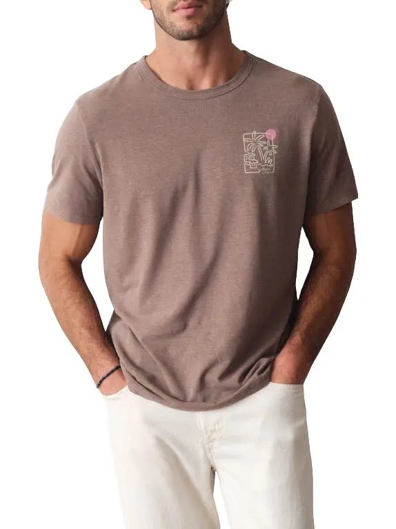 Marine Layer Hemp & Cotton Graphic T-shirt - Coffee Quartz