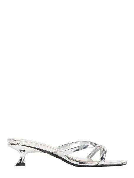 MALLET Elisa Patent Leather Low Heel Shoes - Silver