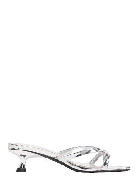 MALLET Elisa Patent Leather Low Heel Shoes - Silver