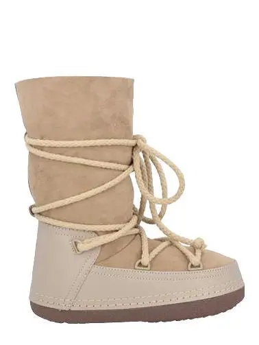 Inuikii Leather And Shearling Ankle Boots - Beige