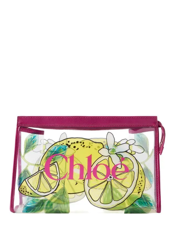 Chloé Printed Leather-trimmed Jelly Clutch - Multi