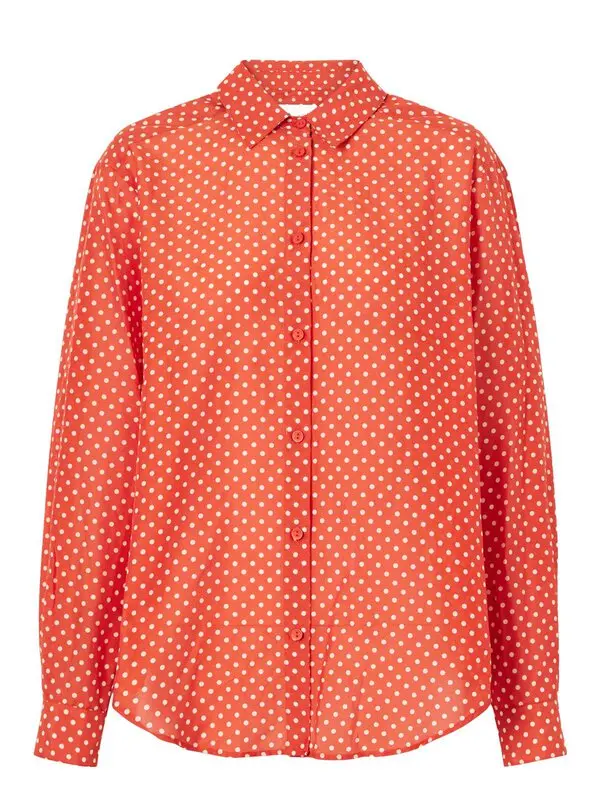 Matteau Polka Dots Organic Cotton Blend Shirt - Red