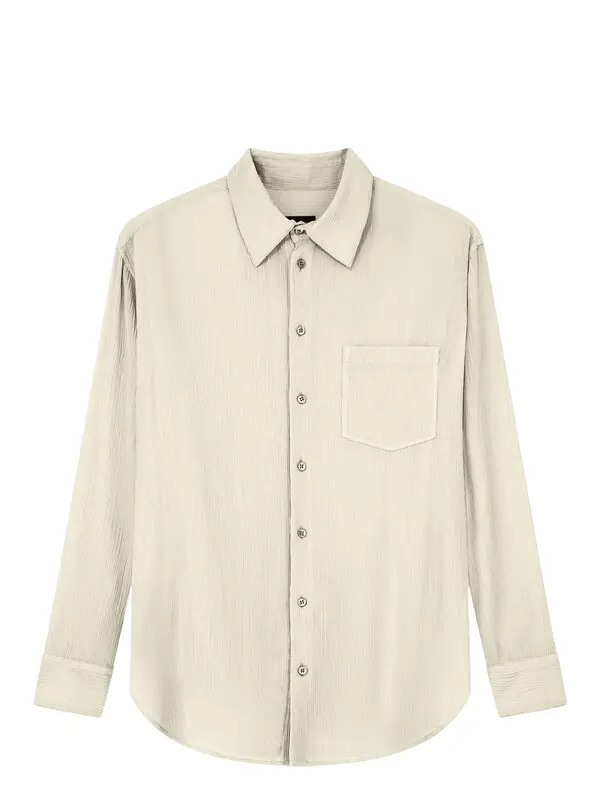 Giorgio Armani Regular Fit Cotton And Silk Blend Creponne Shirt - Green