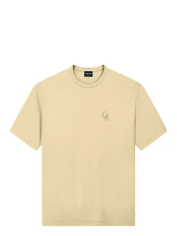 Giorgio Armani T-shirt Regular Fit Organic Cotton Interlock Jersey - Beige